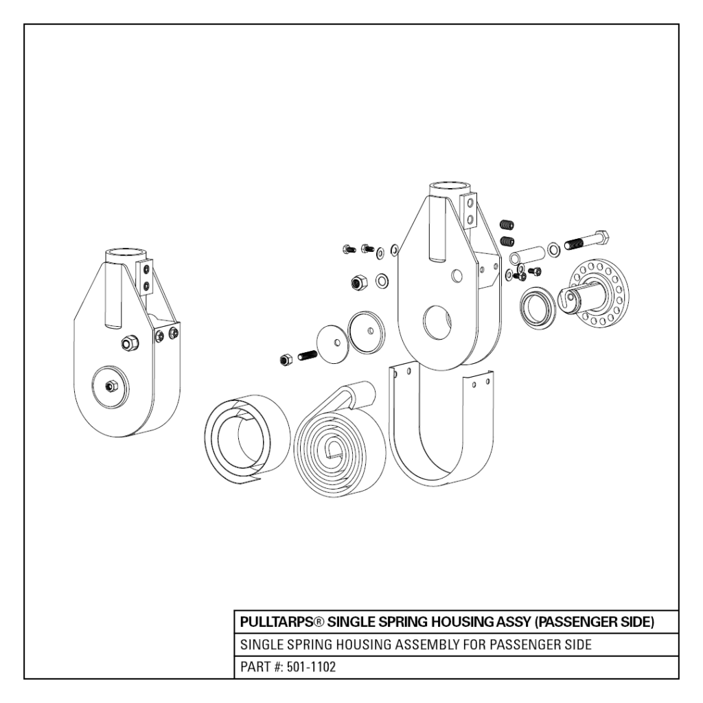 Passenger Side Single Spring Housing, Springs for Applications to 40′