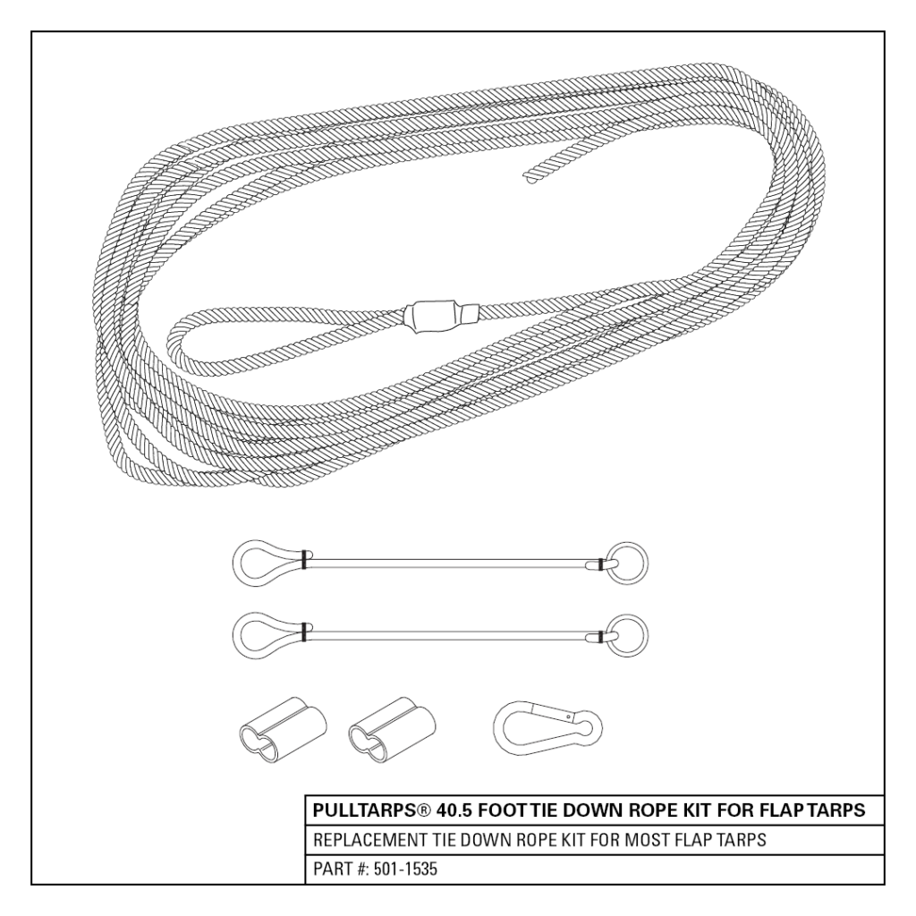 40.5' Tie Down Rope, Rope Kit for Flap Tarps - PullTarps