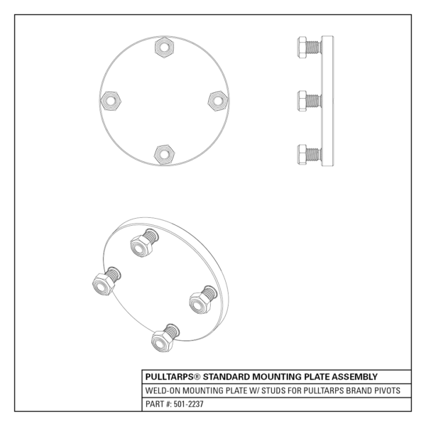 Single Spring Mount: Mounting Plate for Pulltarps Pivot Assembly