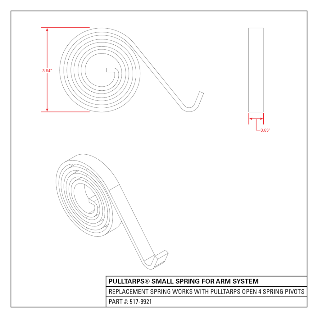 Small Spring For Arm System, 4 & 5 Replacement Spring Arm Assembly