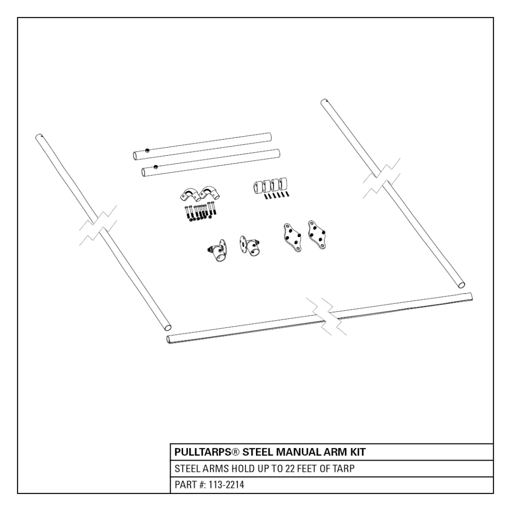 22ft Steel Manual Arm Kit - Pulltarps Mfg
