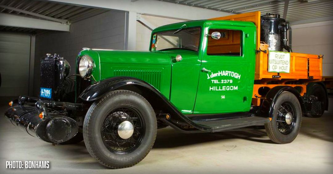 Pair of Wood Gas-Powered Ford Trucks at Auction - Pulltarps