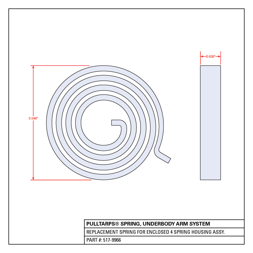 Spring for Underbody Arm Systems - Pulltarps Mfg