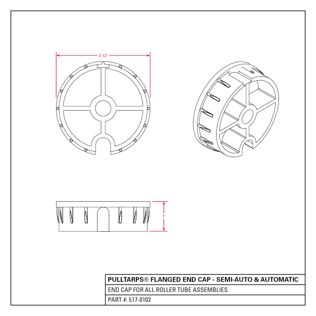 Plastic End Cap for Roller Tubes – Semi-Auto Systems & Passenger Side ...
