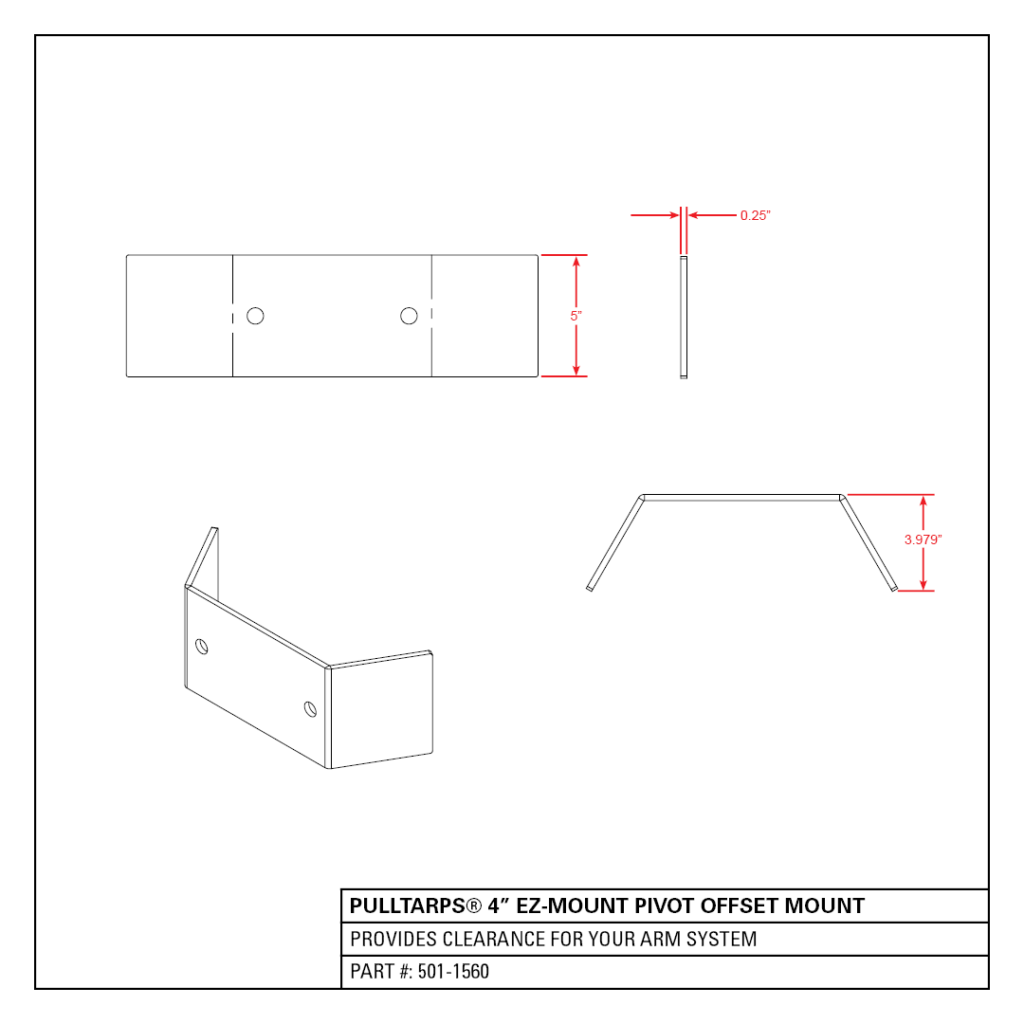4 Inch Offset Mounting Bracket - Set of Two - Pulltarps Mfg