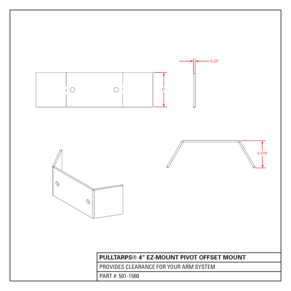 4 Inch Offset Mounting Bracket - Set of Two - Pulltarps Mfg